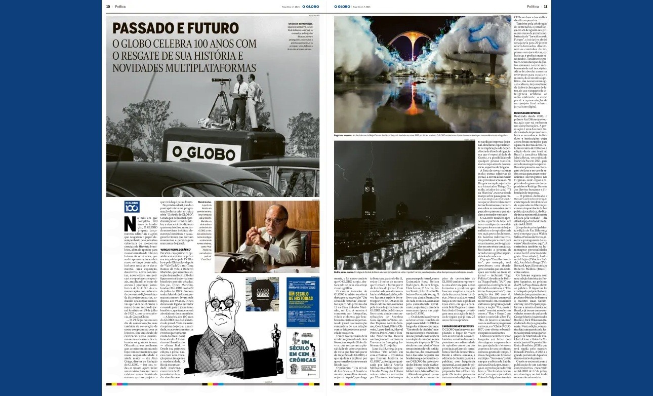 O Globo anuncia programação especial no mês do centenário | Historiaglobo