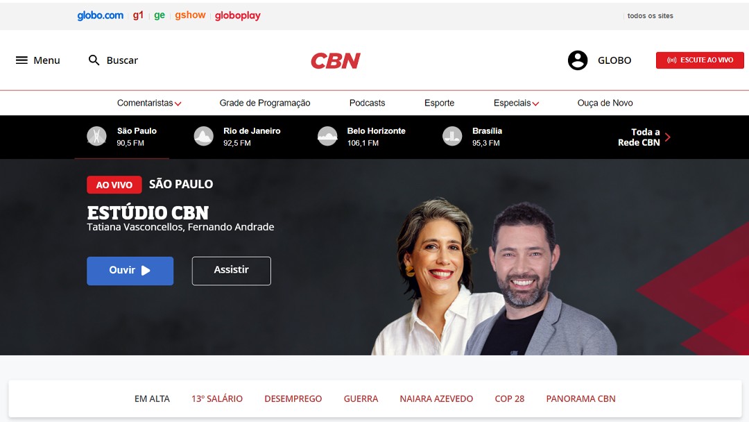 CBN de página nova | Historiaglobo